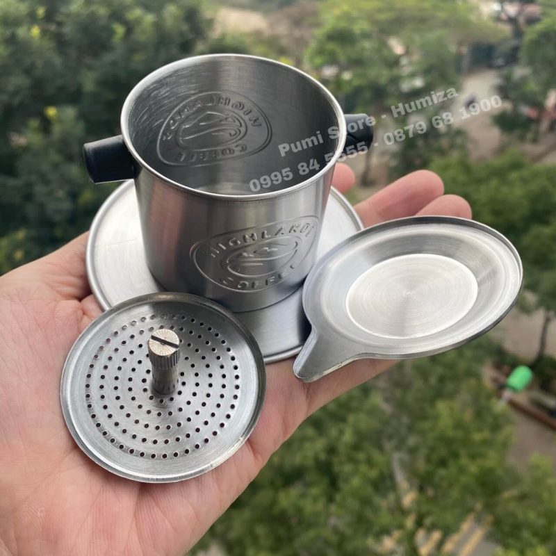 Phin cafe Highlands Coffee logo dập nổi - Pumi Store